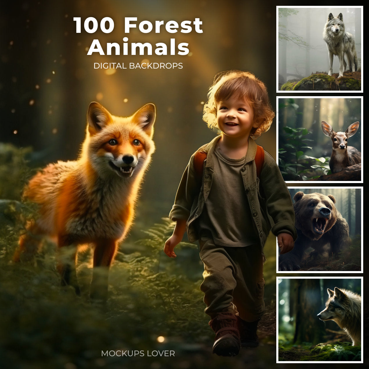 100 Forest Animal Digital Cg Backdrops Bundle - Fairy Woodland ...