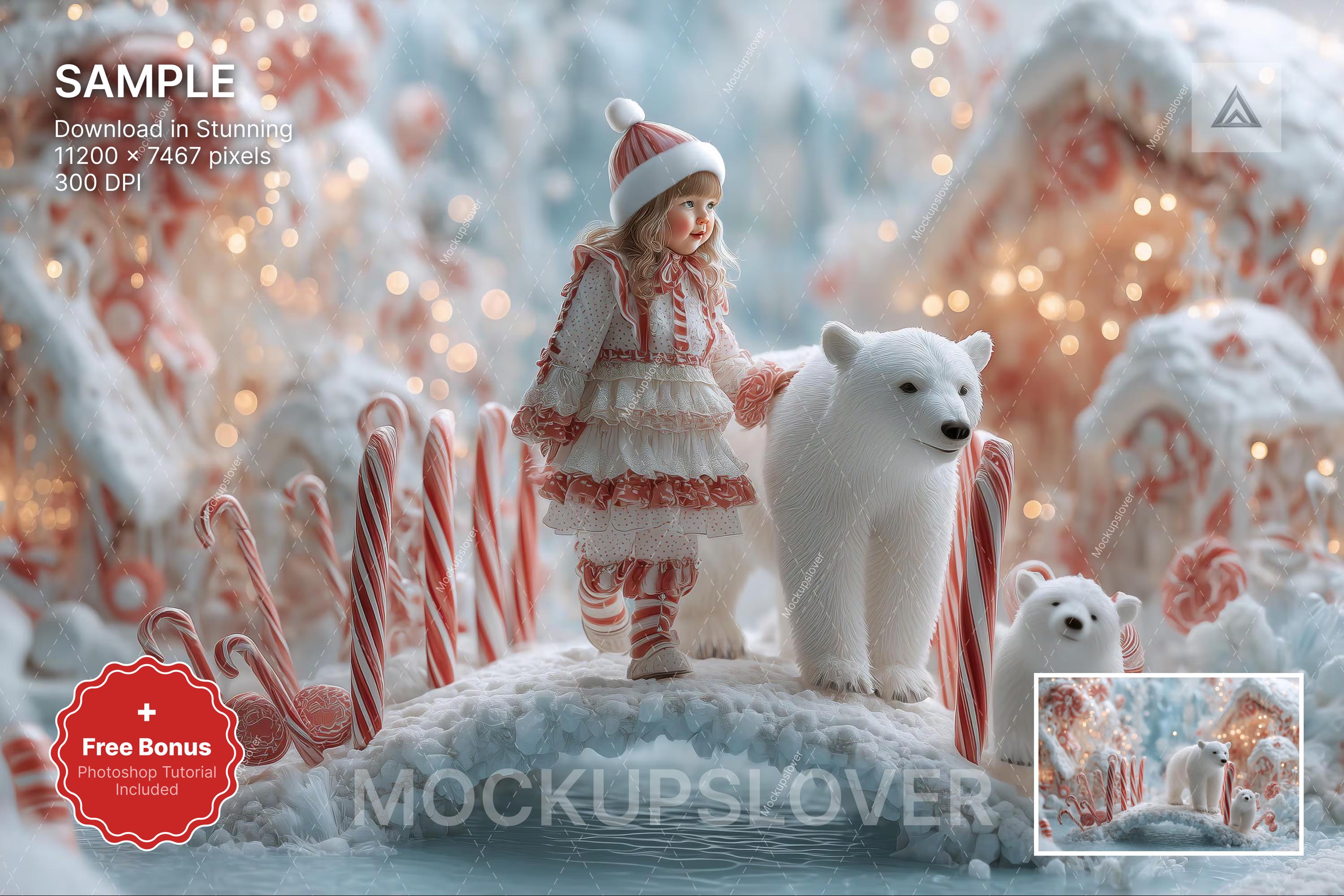 Candyland Digital Backdrop - North Pole Photo Background Scene ...